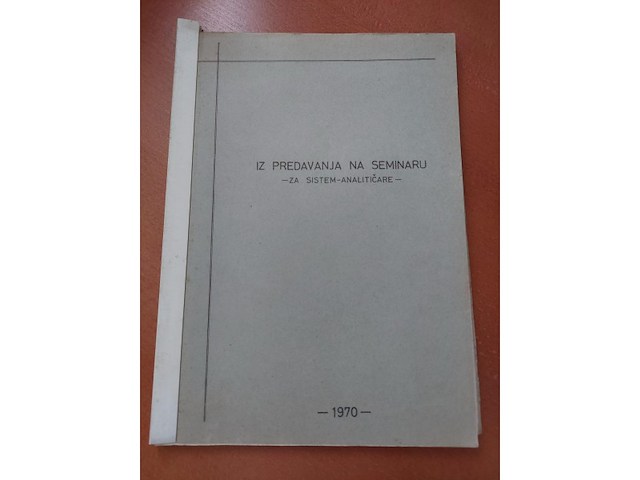 Iz predavanja na seminaru