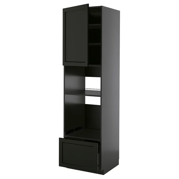 Visoki element za ugradne uređaje, Crnosiva/Lerhyttan crno bajcovano, 60x60x220 cm