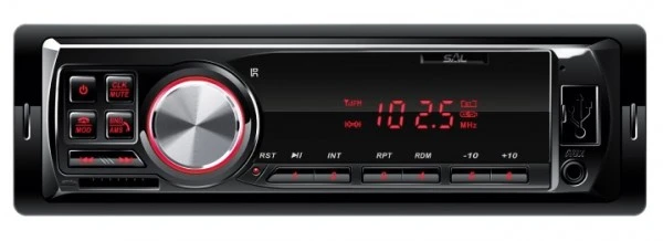 SAL Auto radio SAL VBT1100/RD Red FM, USB, SD, 3,5mm, Bluetooth, 4x45W + daljinski