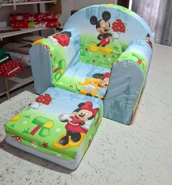 Dečija foteljica na razvlačenje Micky and Minie Plava