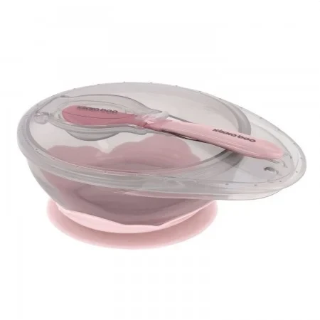Kikka Boo Činija sa vakumom i kašičicom pink KKB40096