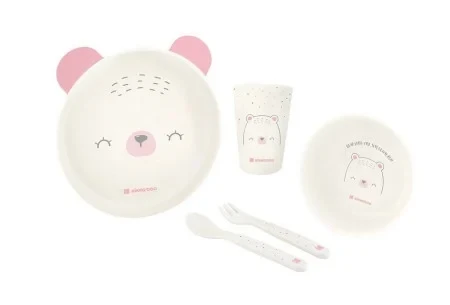 Kikka Boo Set posuđa 4 dela Bear with Me pink KKB40134