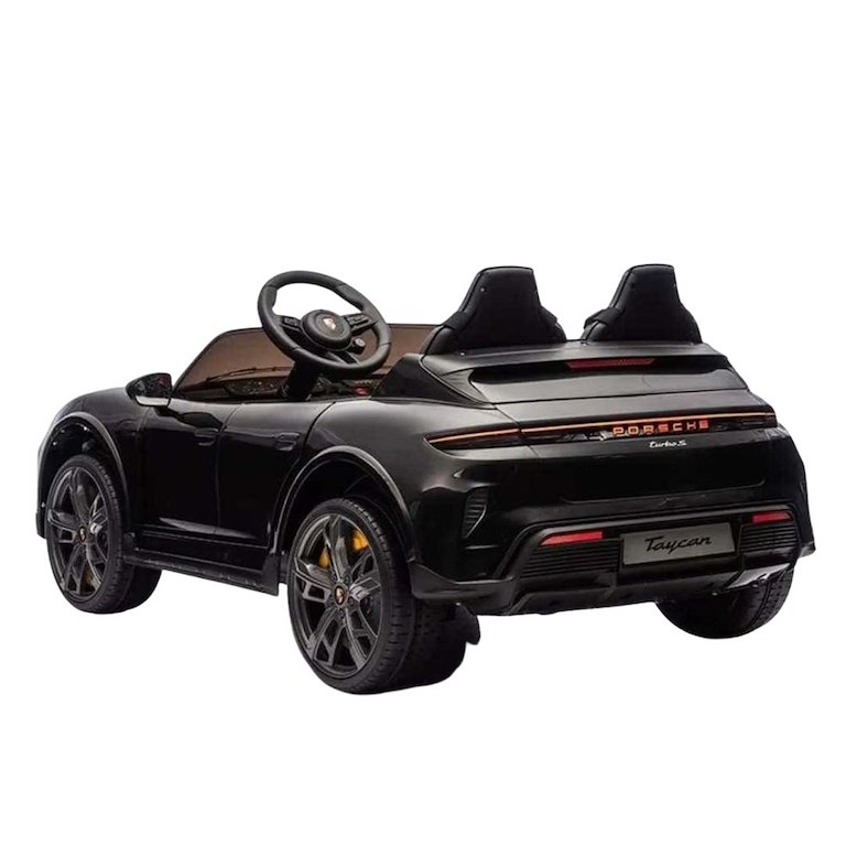 Auto na akumulator Porsche Taycan Turbo S Dvosed za decu Crni