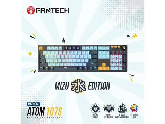 Tastatura mehanička Gaming Fantech MK893S RGB Atom 107S MIZU Blue (Rosie Swich)