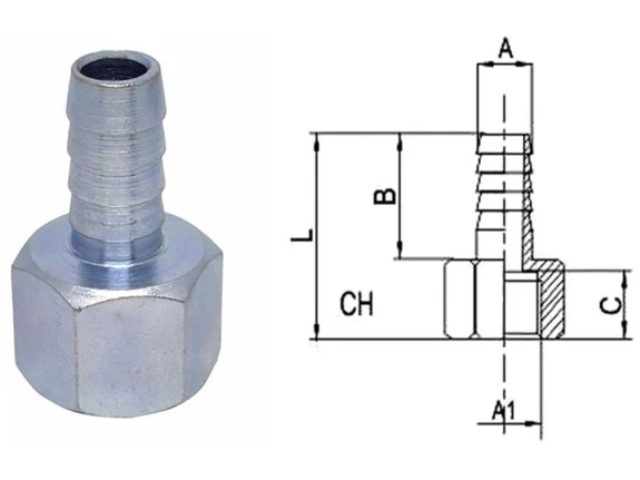 Tehnounion Adapter za creva 10mm ženski