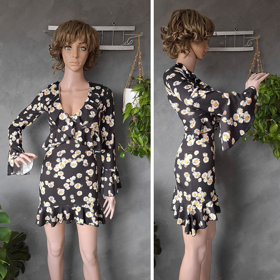 Missguided haljina sa belim radama XXS-XS