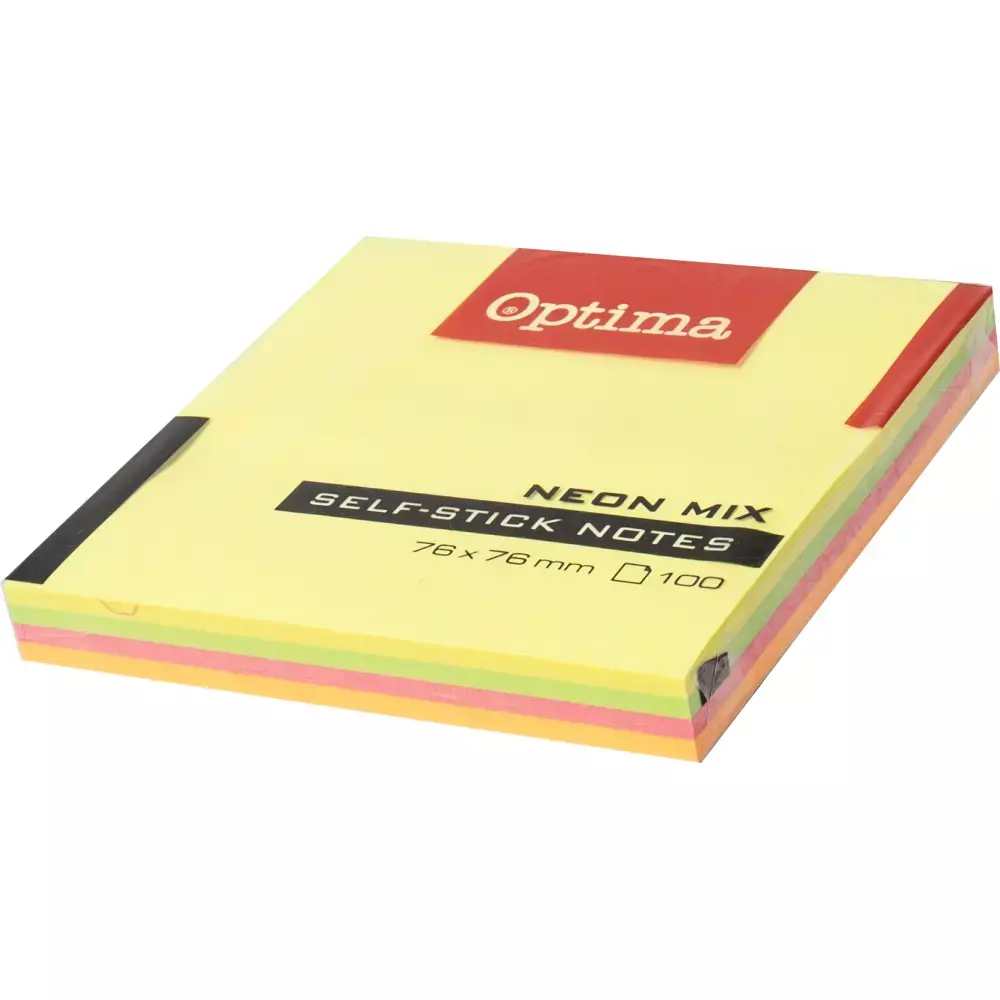 OPTIMA POST IT 76X76 NEON MIX, 1/100