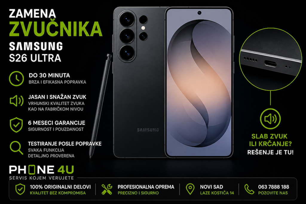 Zamena zvučnika Samsung Galaxy S26 Ultra | Phone4U