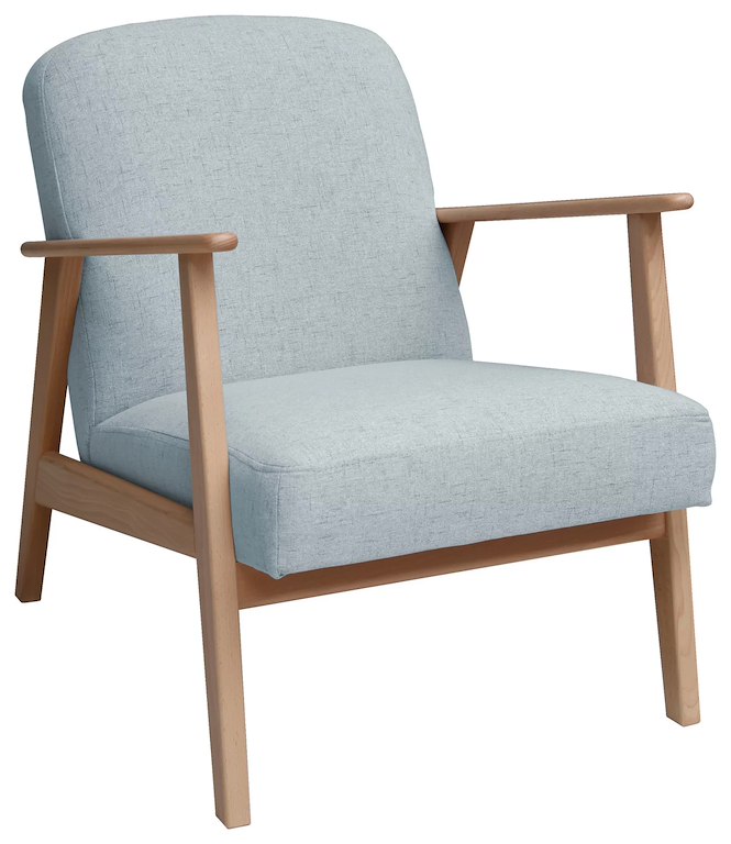 FOTELJA 63/78/78 cm , boja bukve, pastelno plava