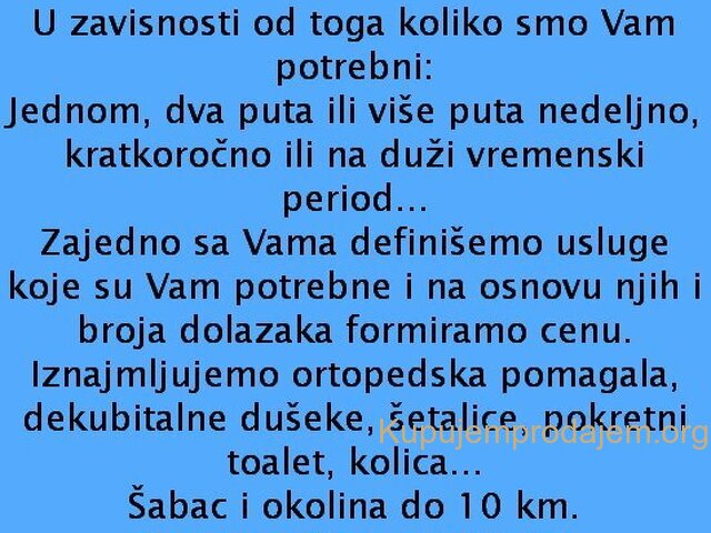 Kućna nega Šabac i okolina