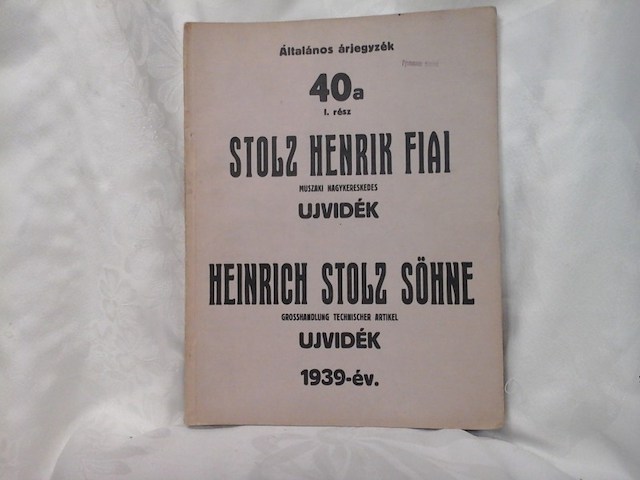 Katalog instalacionog materija HENRIKA Štolc sinovi 40