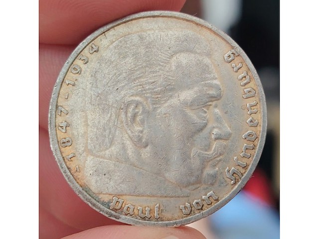 5 Reichsmark A 1936. XF