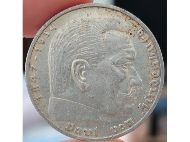 5 Reichsmark F 1936. XF