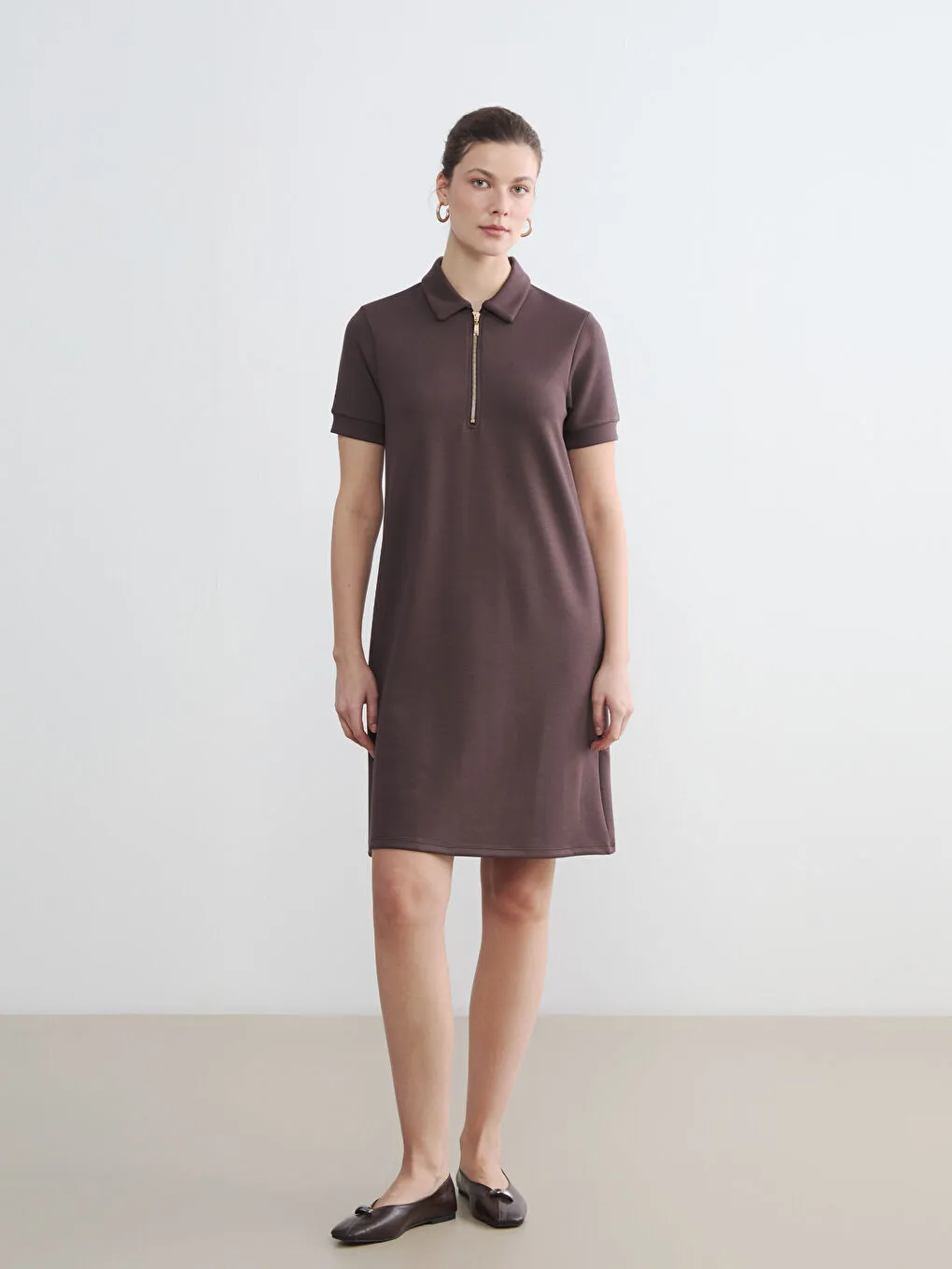 LCW EVERYDAY Mini Haljina Sa Polo Kragnom I Mekim Dodirom