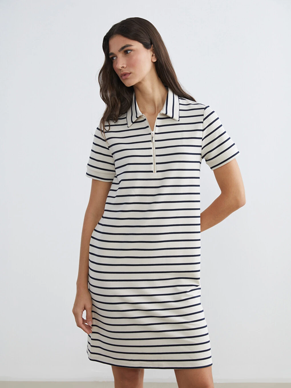 LCW EVERYDAY Mini Haljina Sa Prugama I Polo Kragnom