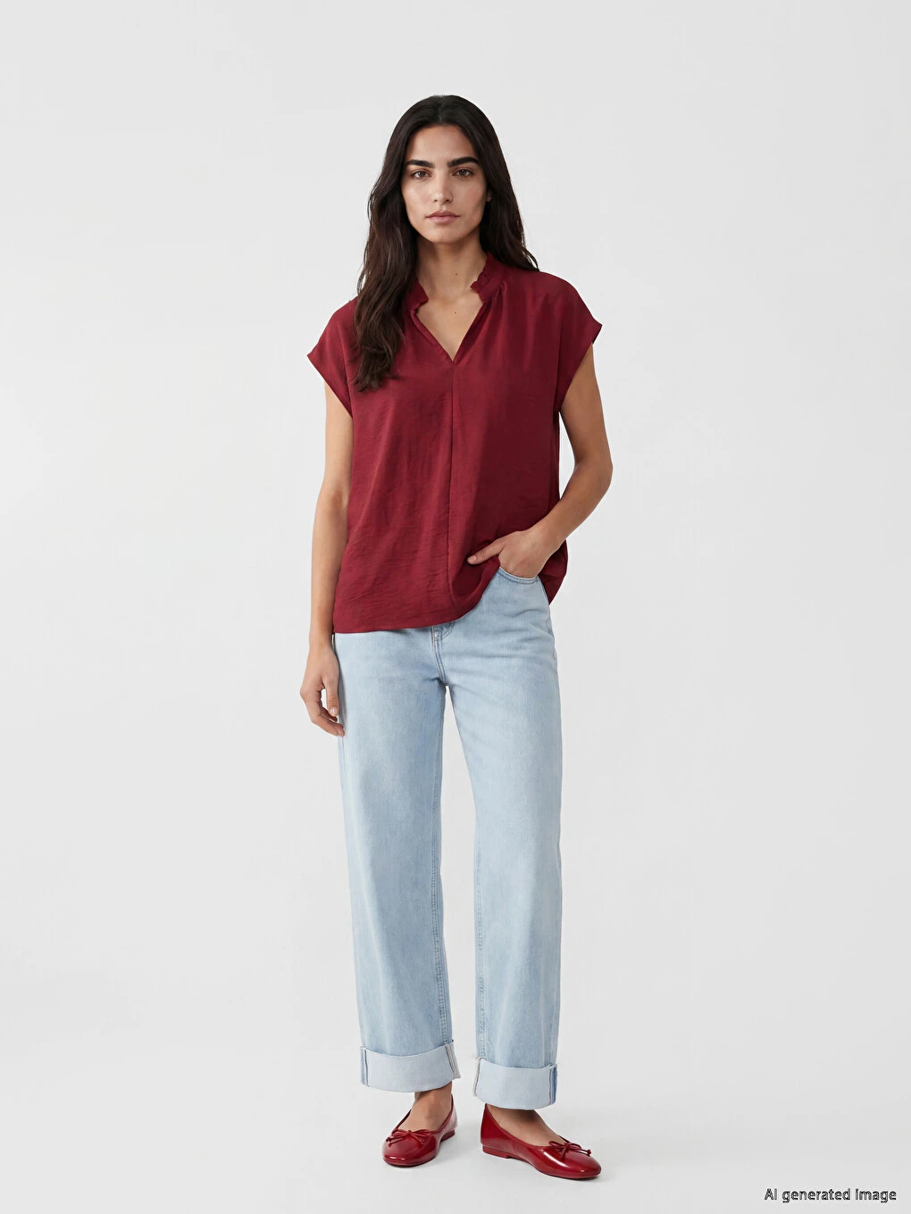 LCWAIKIKI Classic Bluza Sa Naborima I Deda Kragnom
