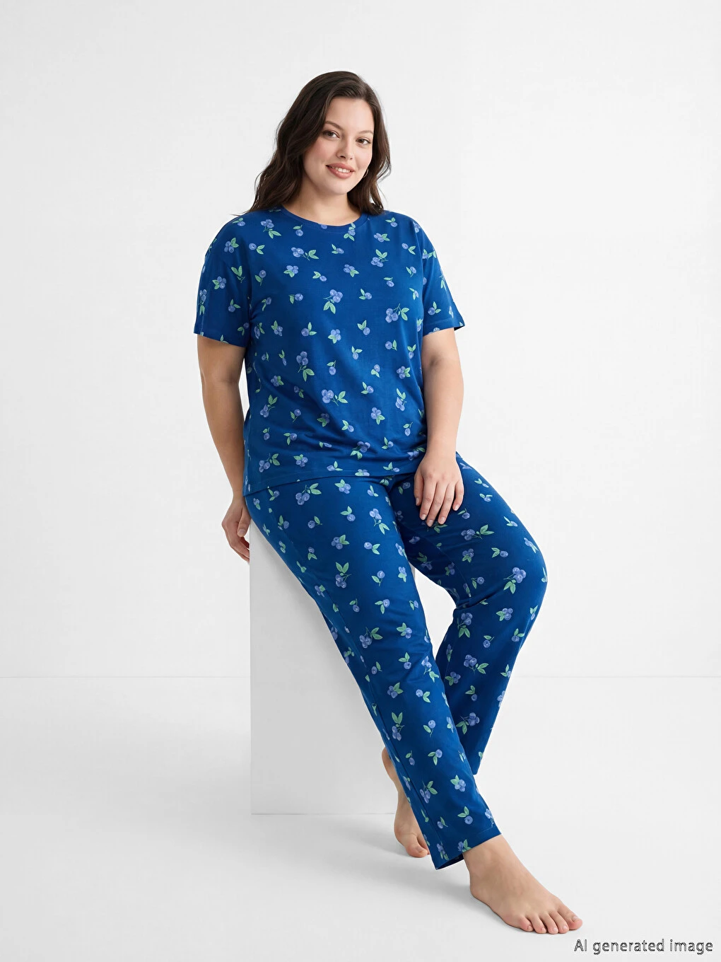 LCW DREAM Pidžama Komplet Sa Okruglim Izrezom I Printom Trešanja Za Žene