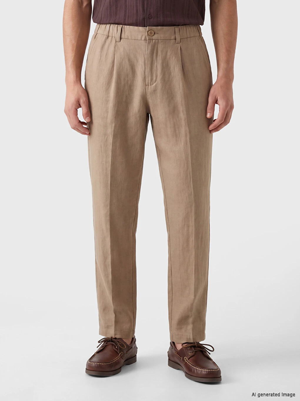 SOUTHBLUE Muške Plisirane Pantalone Od Mešavine Lana Regular Kroja