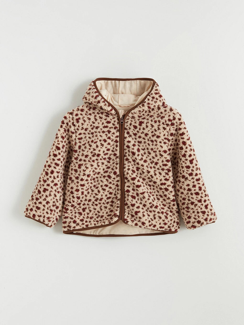 LCW Kids Plišana Jakna Za Devojčice Sa Leopard Printom