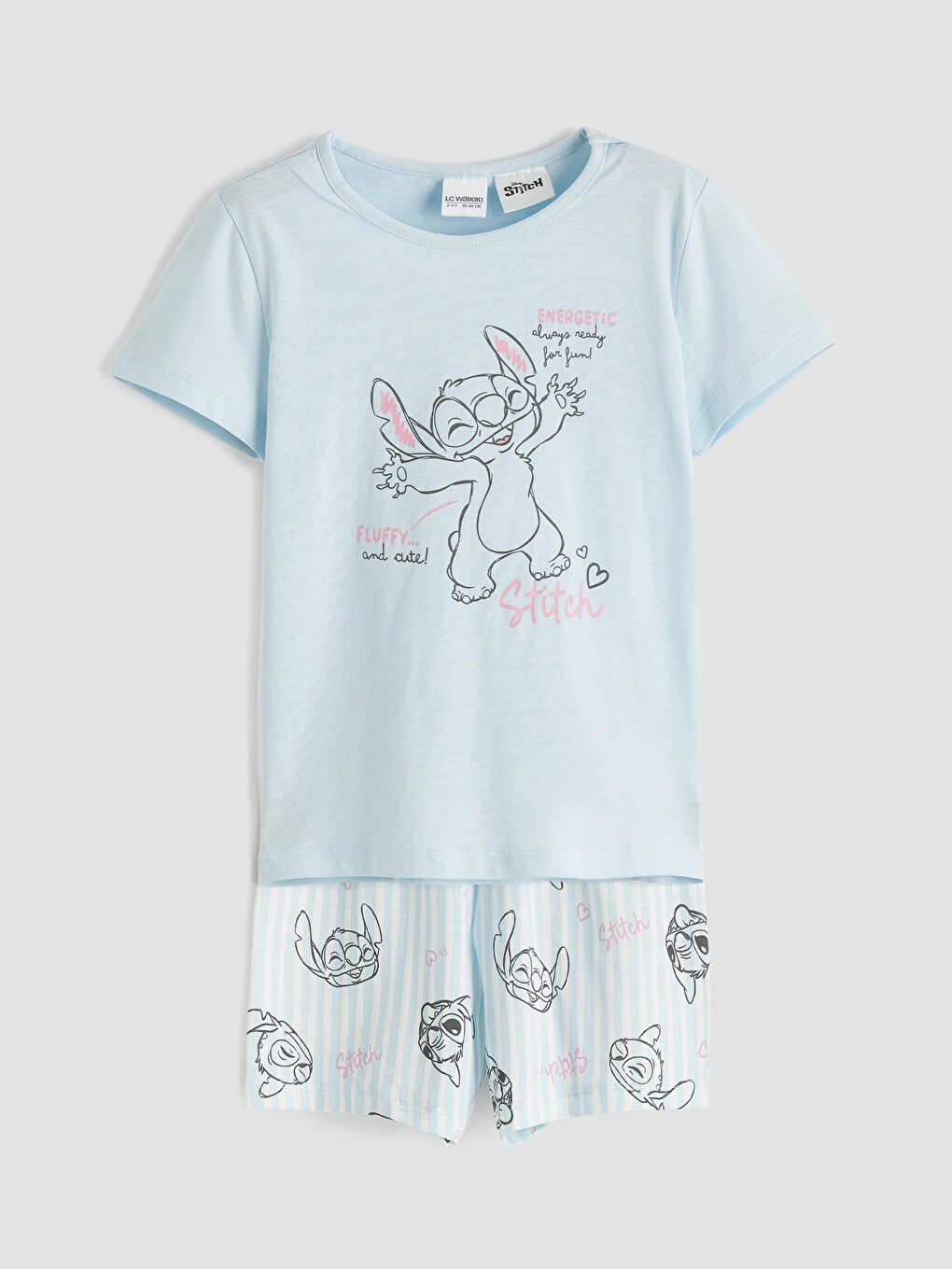 LCW Kids Stitch Štampani Kratki Pidžama Komplet Za Devojčice