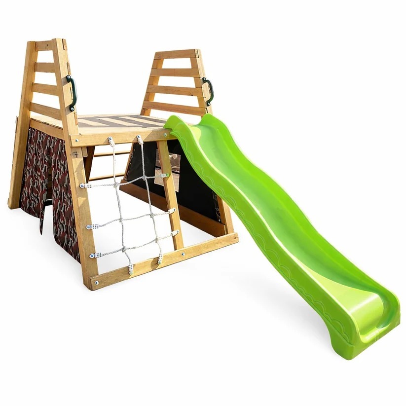 KINDER HOME Dečiji drveni tobogan sa penjalicom za dvorište, 285×152×123 cm SF9ID: EK000851054