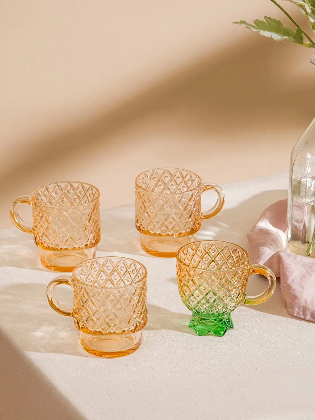 LCW HOME Set Čaša Od Stakla Sa Motivom Ananasa 4-komadni 220 Ml
