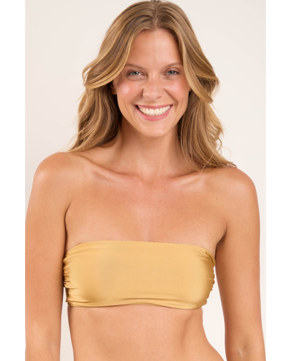 Top Fluity-Dourado Bandeau-Reto