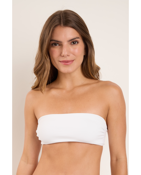Top Sand-White Bandeau-Reto