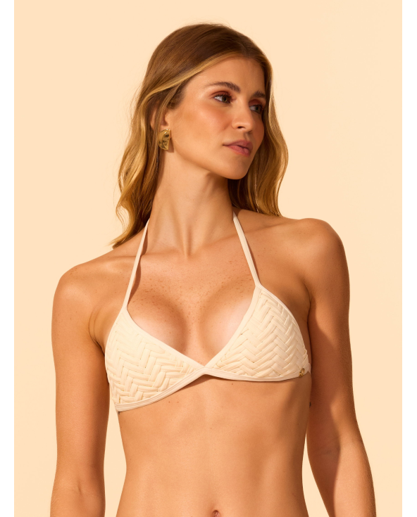 Top Areia Triangulo-Macrame