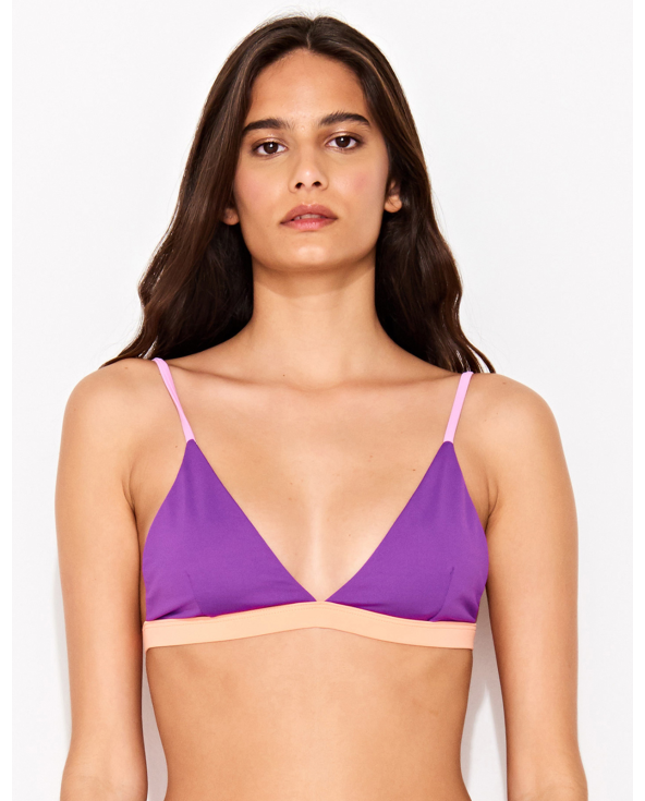 Top Bikini Triangulo Tricolor
