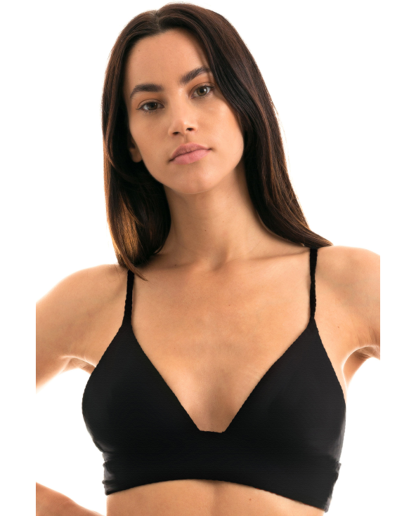 Schwarzer Bustier-Top Mit Schnürrücken - Top Preto Tri-Cos