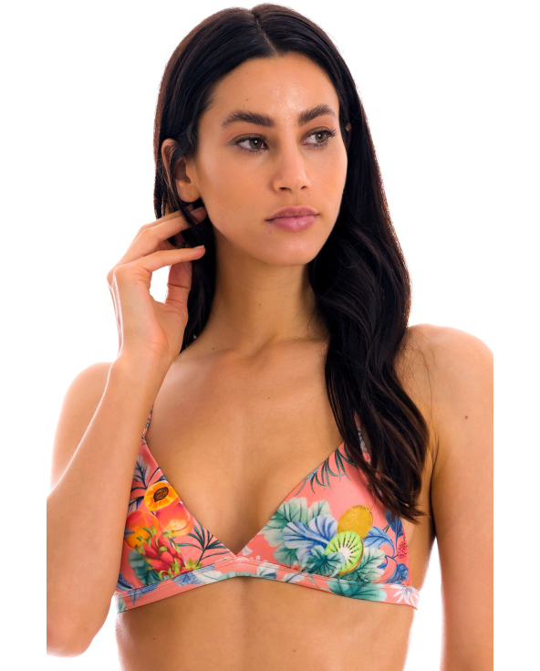 Verstellbares Triangel-Top Korallenrosa Gemustert - Top Frutti Tri-Fixo