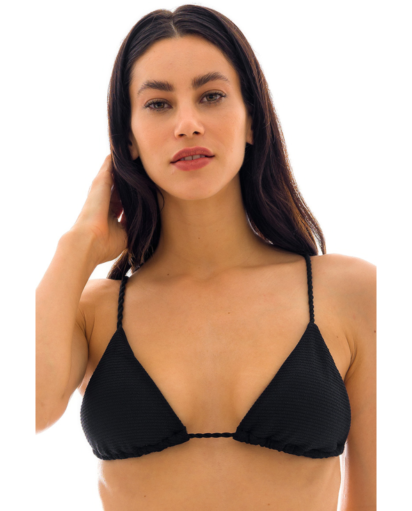 Triangel-Top Schwarz Texturiert, Gedrehte Schnüre - Top St-Tpz-Black Tri-Inv