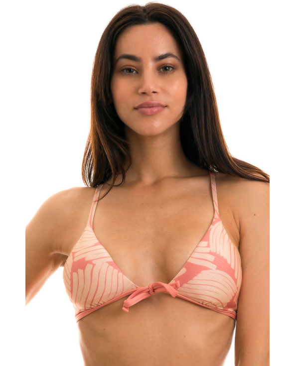 Rosagemustertes Triangel-Top Mit Kreuzträgern - Top Banana Rose Micro