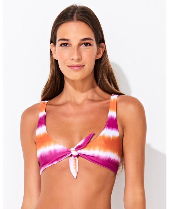 Bustier-Top Mit Tie-Dye-Print Rosa/Orange, Frontknoten - Top No Paint Pink