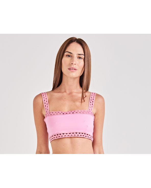 Veilchenfarbenes Luxus-Top Im Sport-Bh-Stil - Top Vintage Lilas