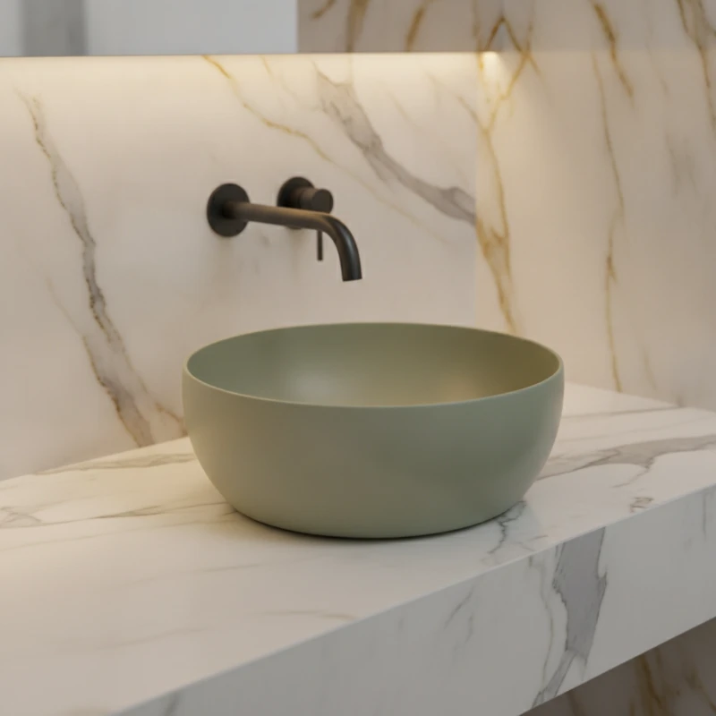 Azzurra ELEGANCE CIRCLE lavabo Ø40 cm verde natura – okrugli (ELLA040140C0NA)