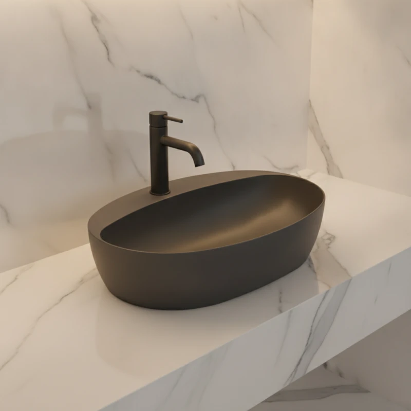 Azzurra ELEGANCE CIRCLE lavabo 60×42 cm coal – ovalni (ELLA060420CMCA)