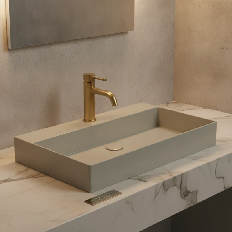 Azzurra ELEGANCE SQUARED lavabo 61×40 cm verde natura (ELLP060400QMNA)