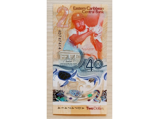 Istocni Karibi 2 dollars . Unc