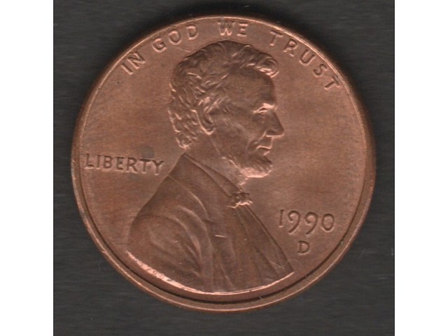1 Cent `Lincoln Memorial Cent` - 1990 D
