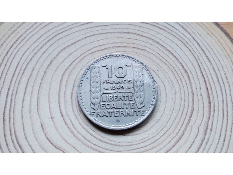 FRANCUSKA 10 FRANCS 1949 GODINA KOVNICA B