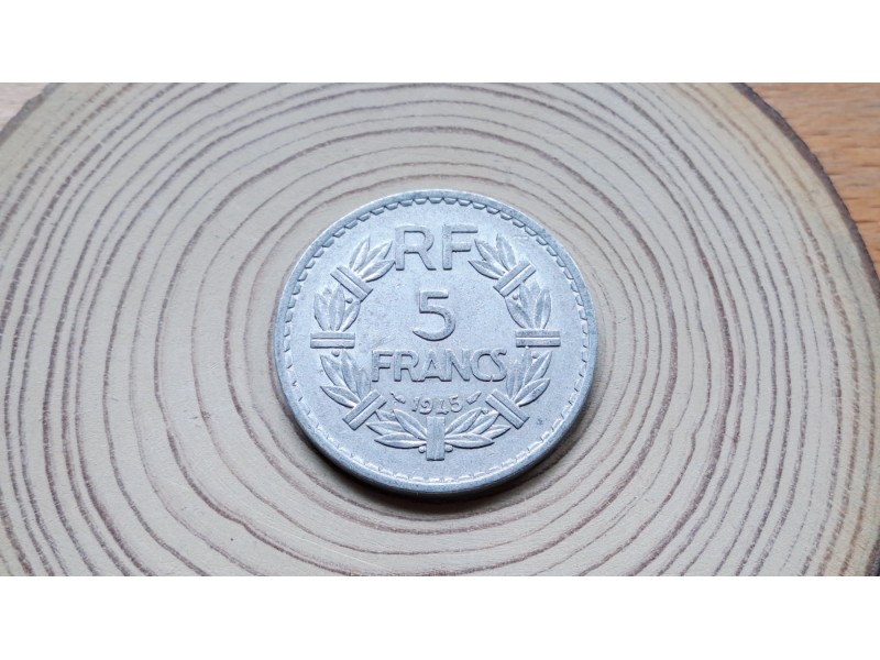 FRANCUSKA 5 FRANCS 1945 GODINA