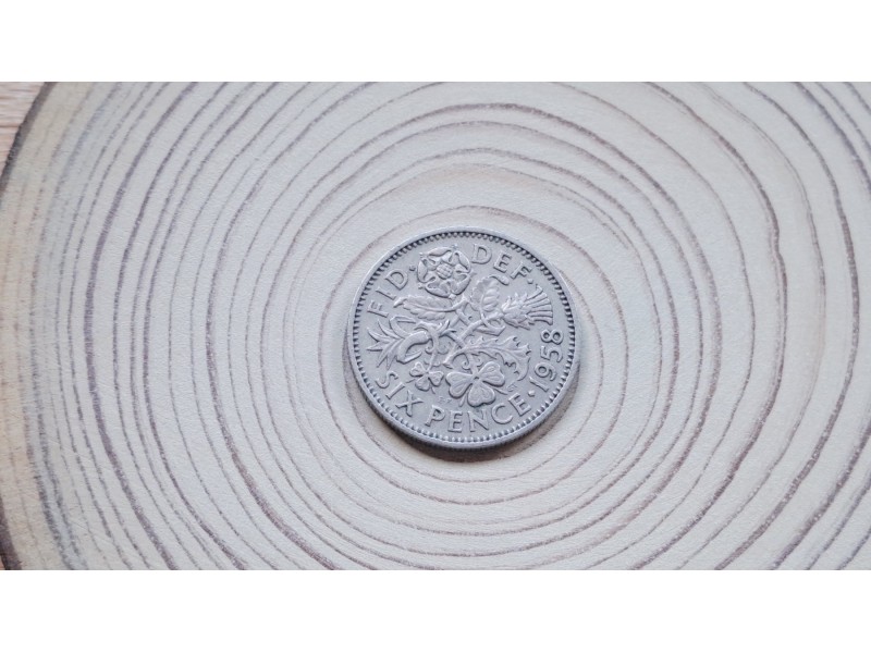 VELIKA BRITANIJA SIX PENCE 1958 GODINA