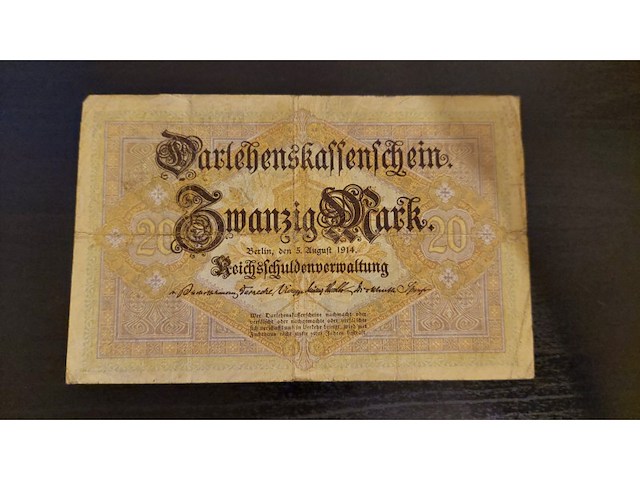 Germany 20 Mark 1914. (P-48a) VF