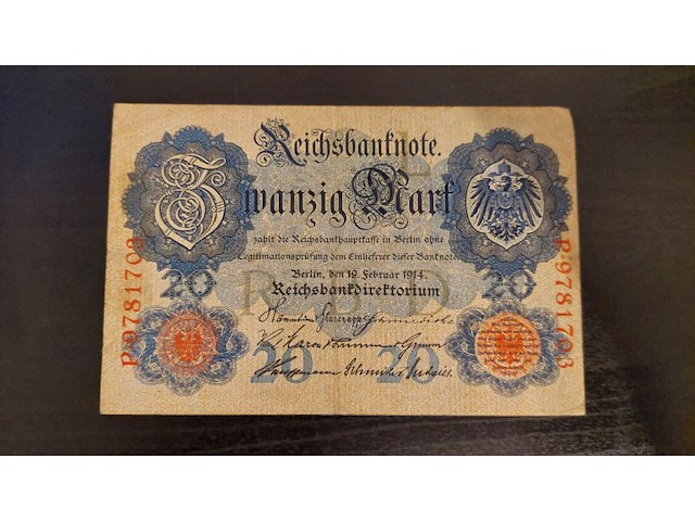 Germany 20 Mark 1914. (P-46b) VF
