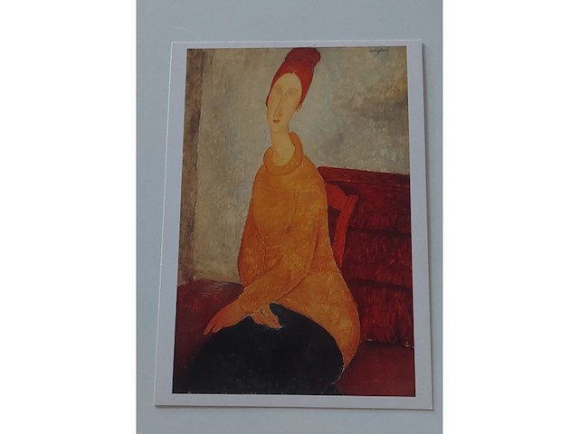 Amadeo Modigliani:Jeanne Hebuterne in a Yeallow Sweater