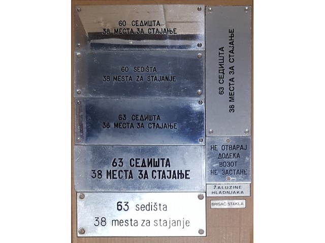 Pločice `JUGOSLOVENSKE ŽELEZNICE` Jugoslavija LOT