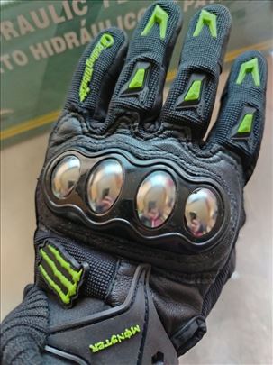 Moto Rukavice Koza - Platno MONSTER NOVE Bajkerske