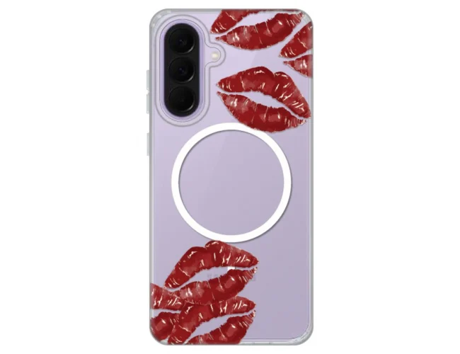 Red Print Magsafe maska za mobilni telefon Samsung A37 providna sa poljupcima
